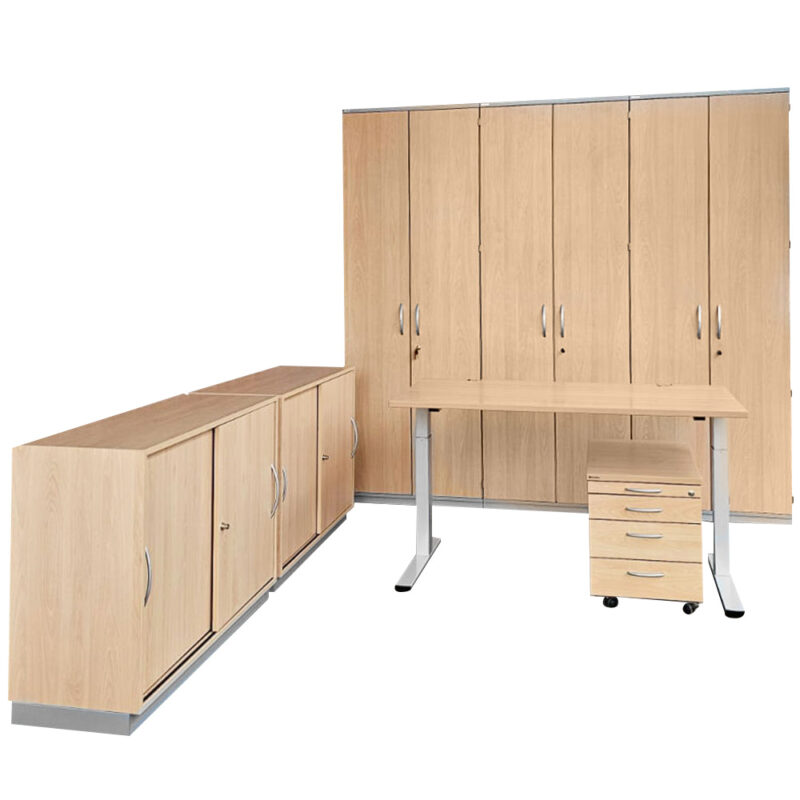 Palmberg: Schreibtisch, Rollcontainer und Aktenschrank, Sideboard von ...